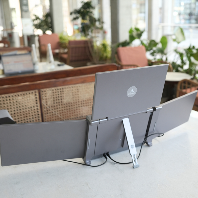 RIITEK 14" Quad Monitor Portable Laptop Screen Extender Display
